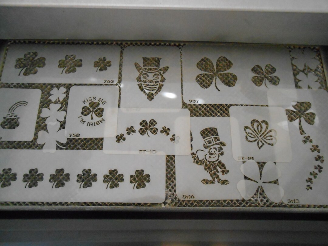 Temporary Airbrush Tattoo Stencil Set Saint Paddy's-irish Designs New ...