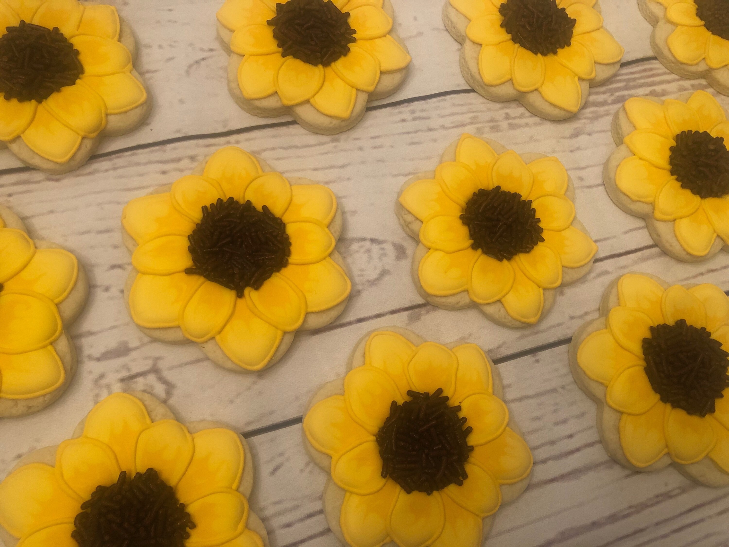 Sunflower Cookies Sending a Little Sunshine Cookies - Etsy