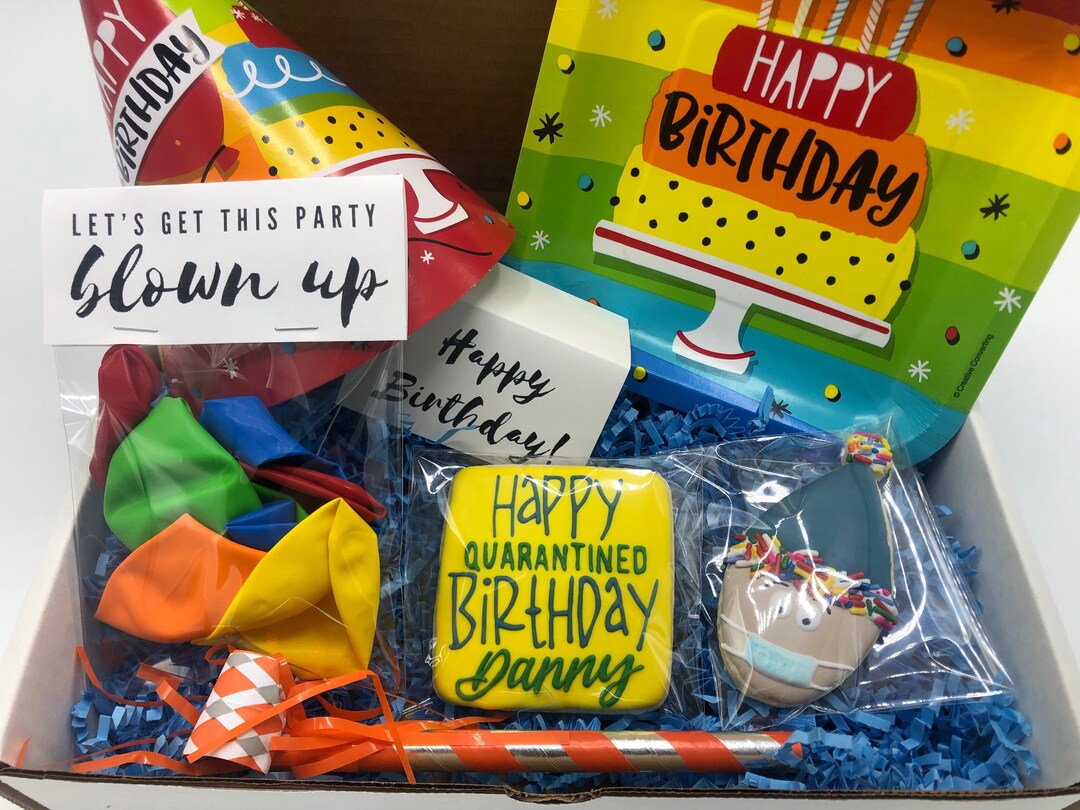 Quarantine Birthday in a Box | Quarantine Birthday Cookies | Quarantine ...