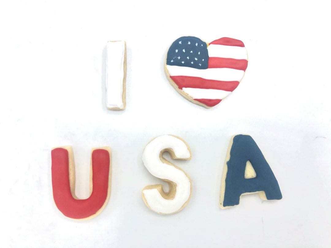 Election Cookies | Patriotic Cookies | I Love USA Cookies | I Heart USA ...