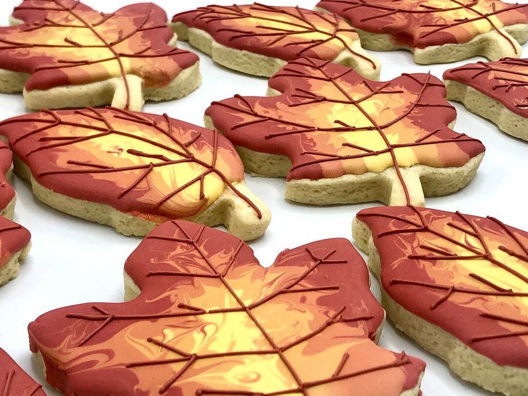 Fall Cookies | Leaf Cookies | Thanksgiving Cookies | Party Cookies - Etsy