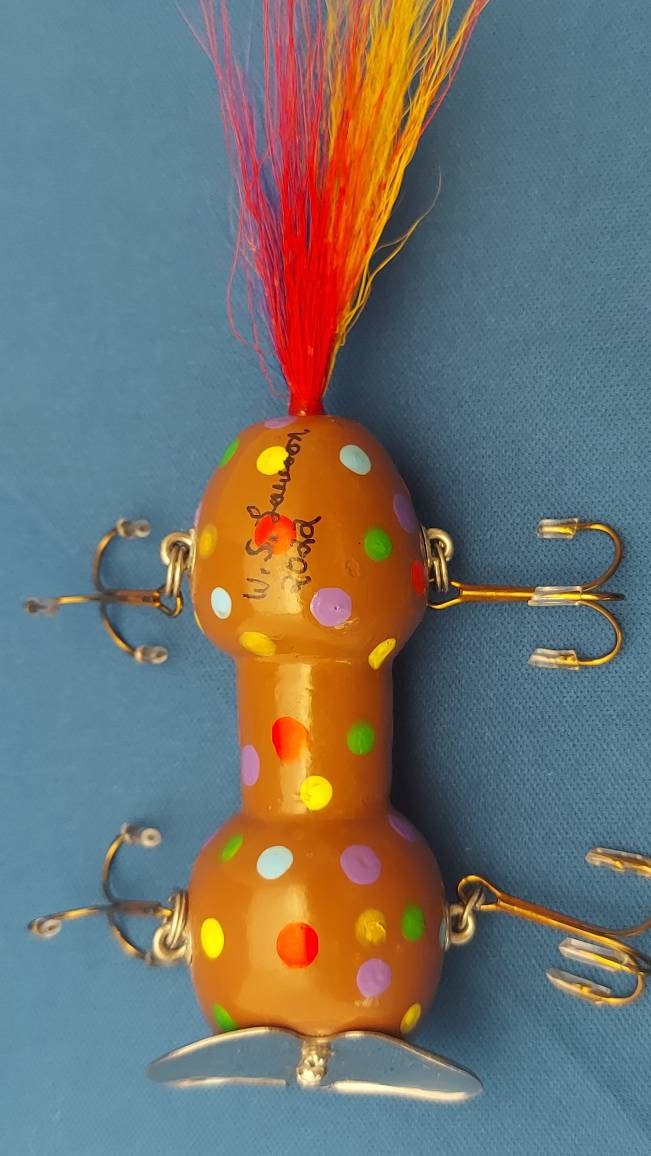 Unique Hand Crafted Wooden Fishing Lure/ Unusual Vintage Style Design ...