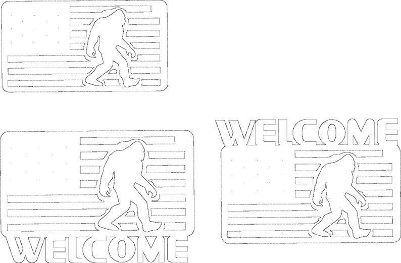 Bigfoot or Sasquatch DXF SVG Sign File | American Flag | Dxf Cut Files ...