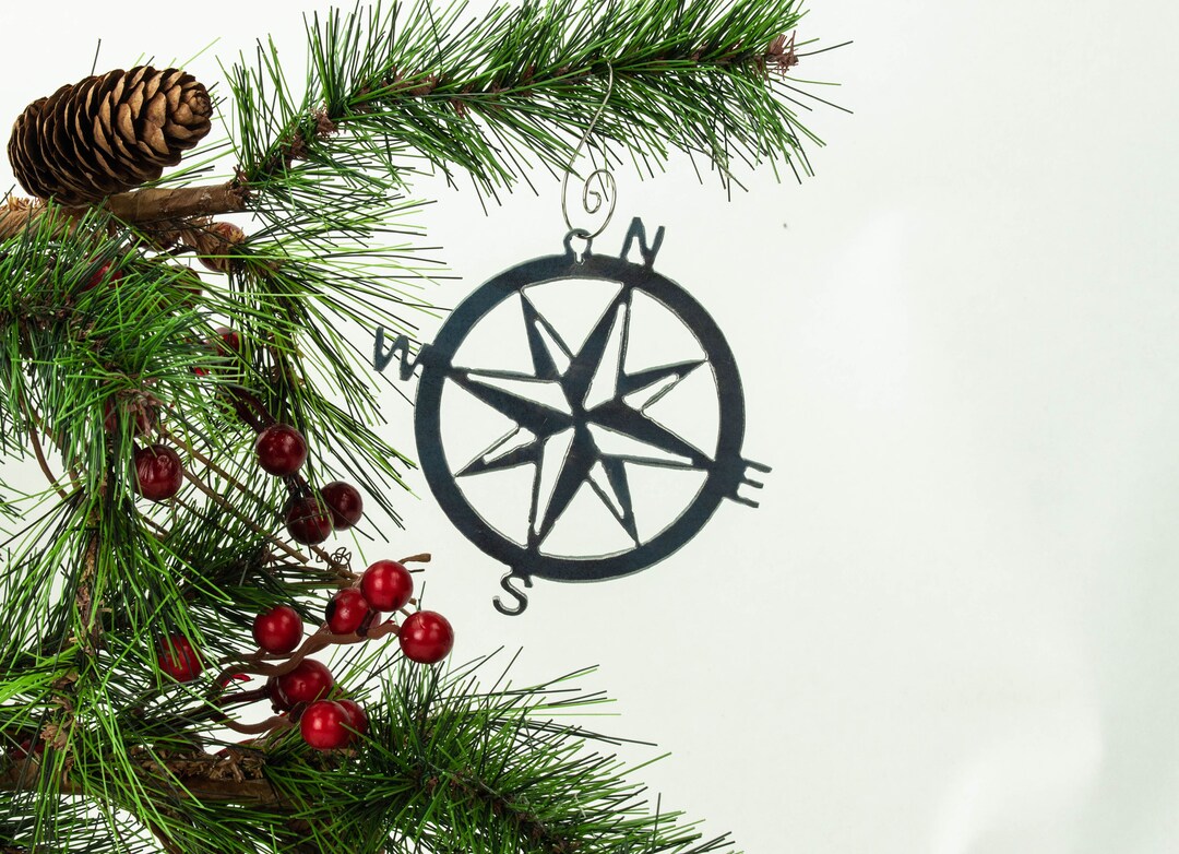 Compass Ornament, Bare Steel Ornaments, Mountain Hiking - Etsy