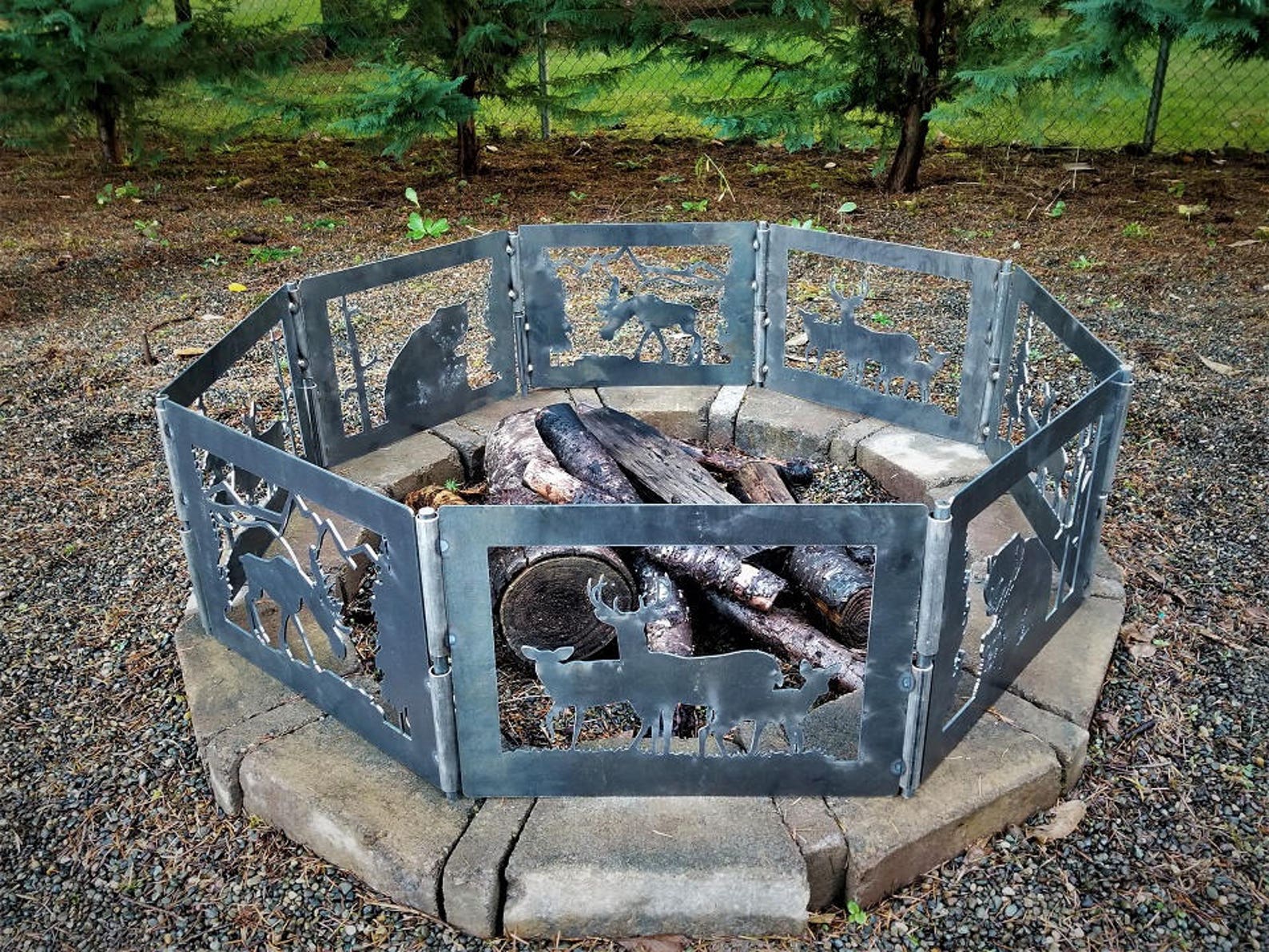 Wildlife Fire Pit, | Outdoor Fire Pit | | Decorative Steel Portable ...