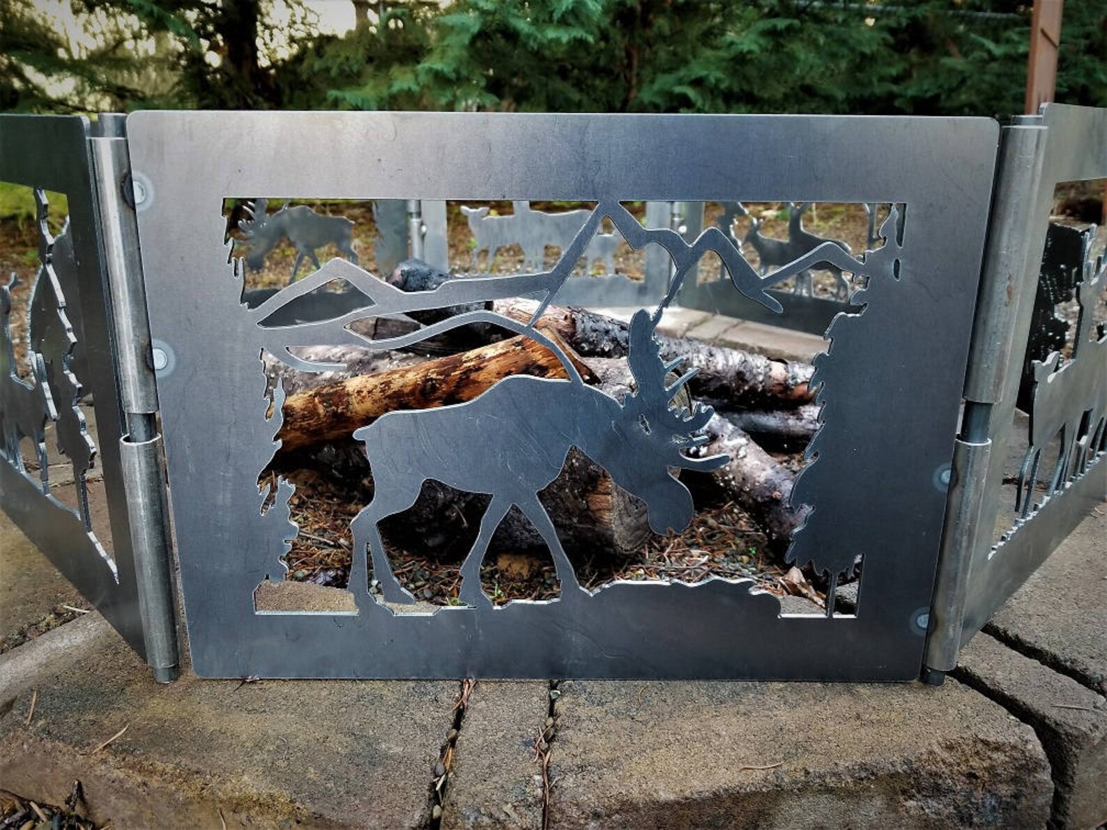 Wildlife Fire Pit, | Outdoor Fire Pit | | Decorative Steel Portable ...