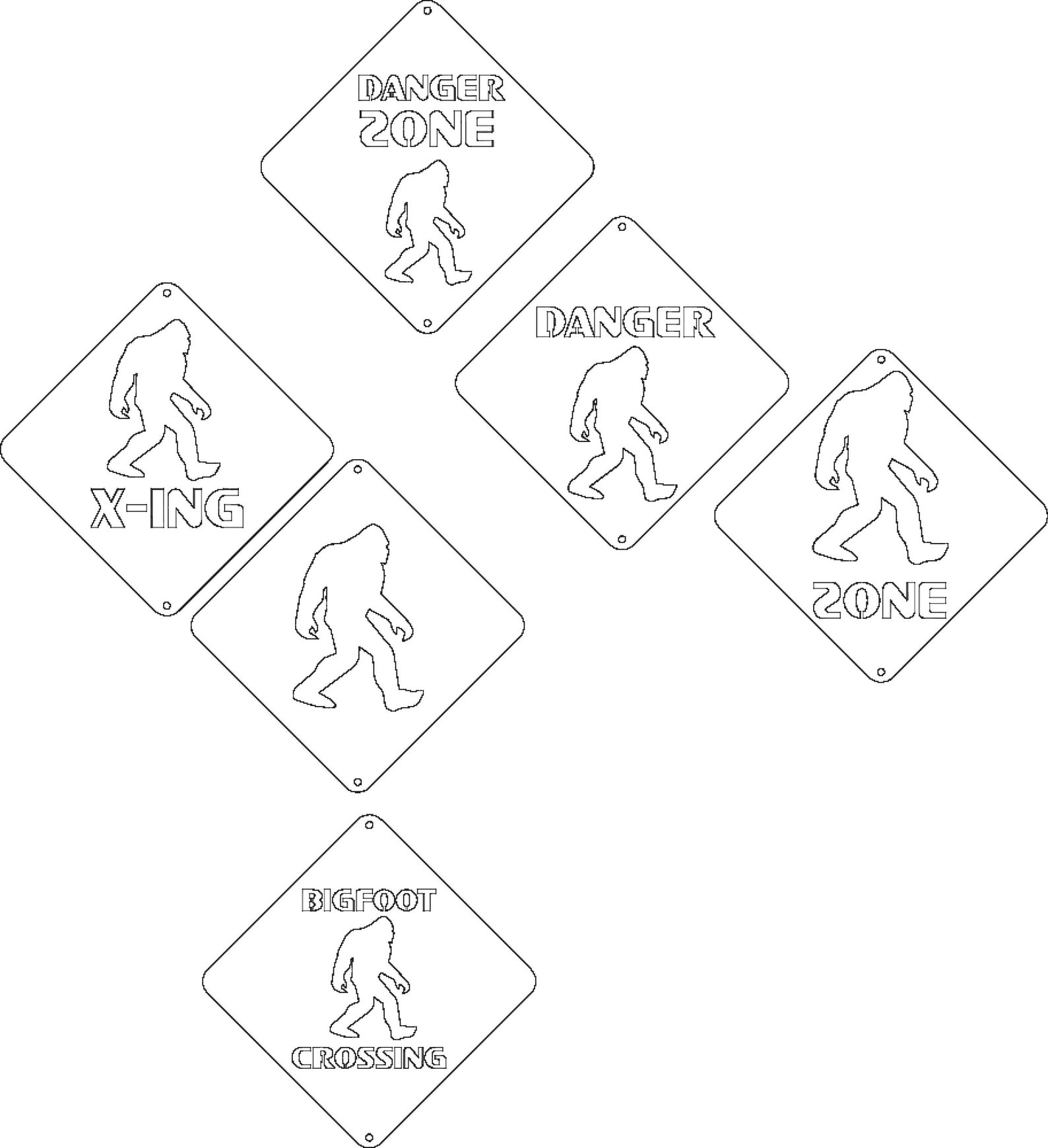 Bigfoot or Sasquatch Crossing Sign DXF | Dxf Cut Files for Cnc | SVG ...