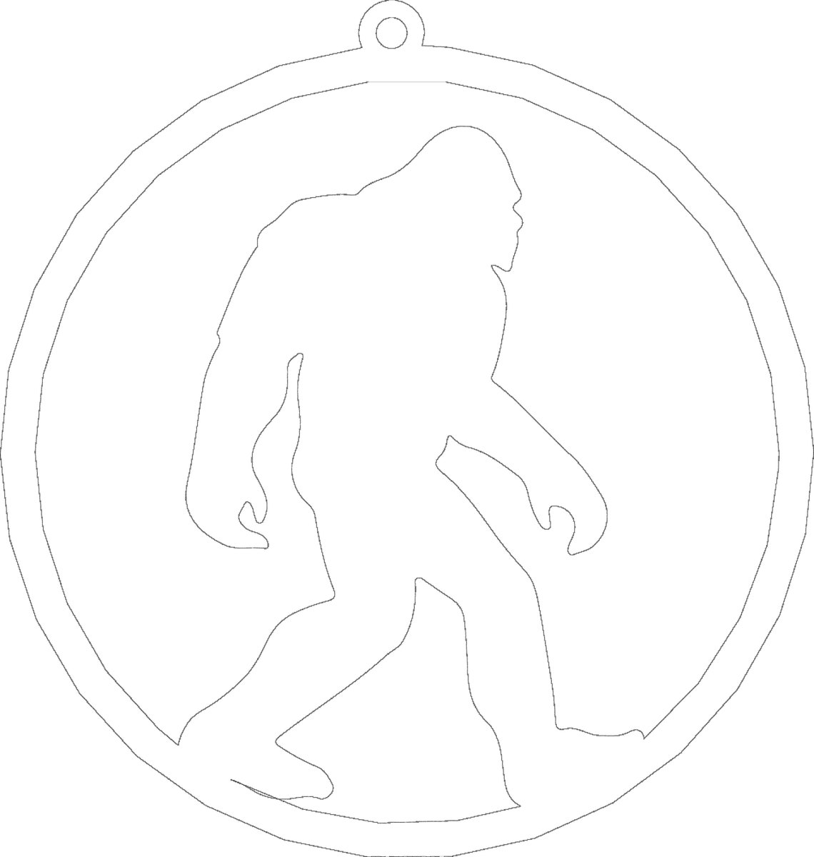 Bigfoot or Sasquatch DXF SVG Sign File Metal Big Foot Ring Dxf Cut ...