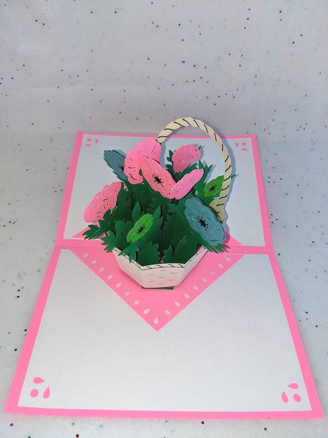 Handcrafted Basket Pop-up Card: All Occasions - Etsy