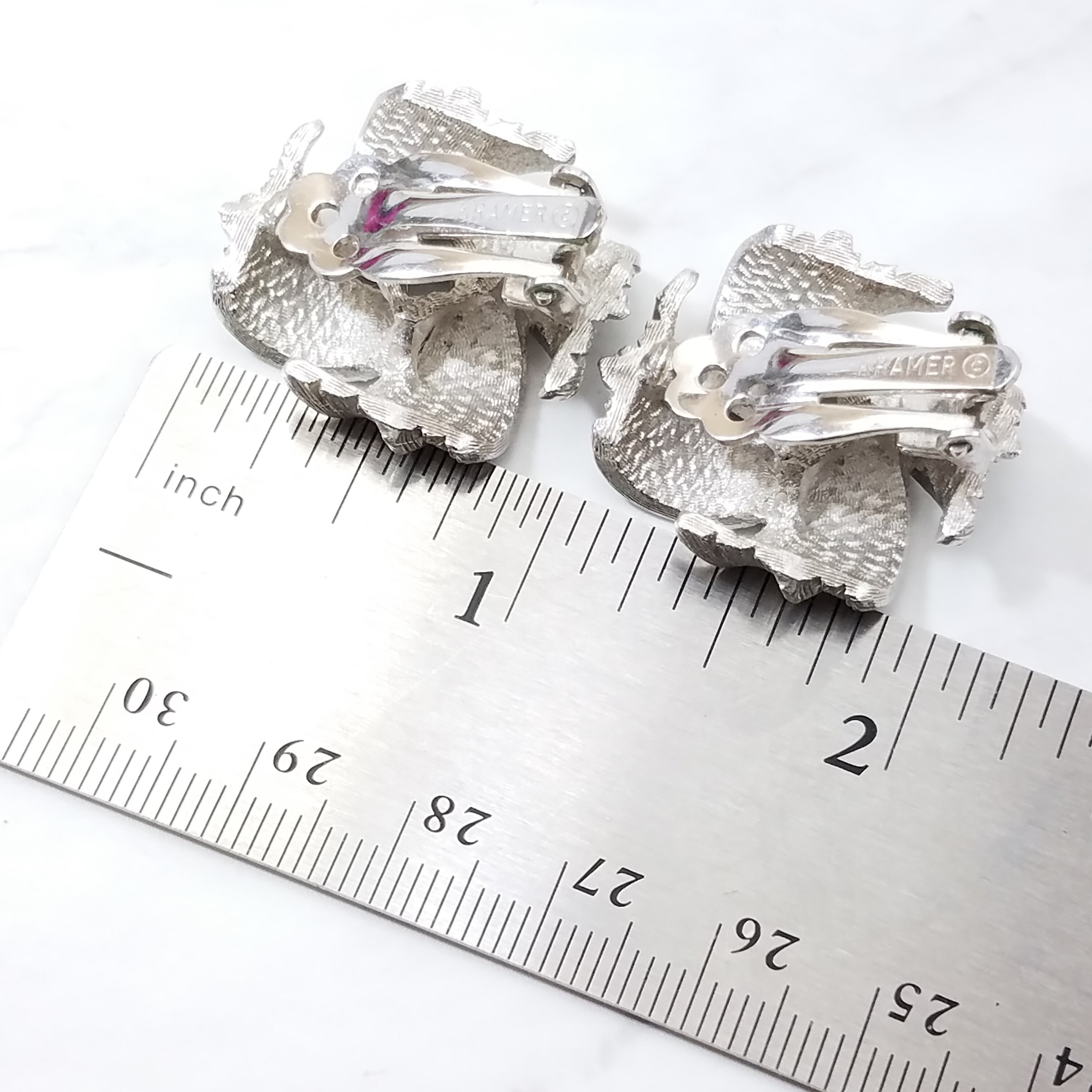 Vintage Kramer Earrings Signed Designer Silver Ribbon Knot - Etsy UK