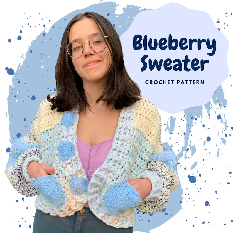 Blueberry Handmade Crochet Button up Sweater Pattern - Etsy