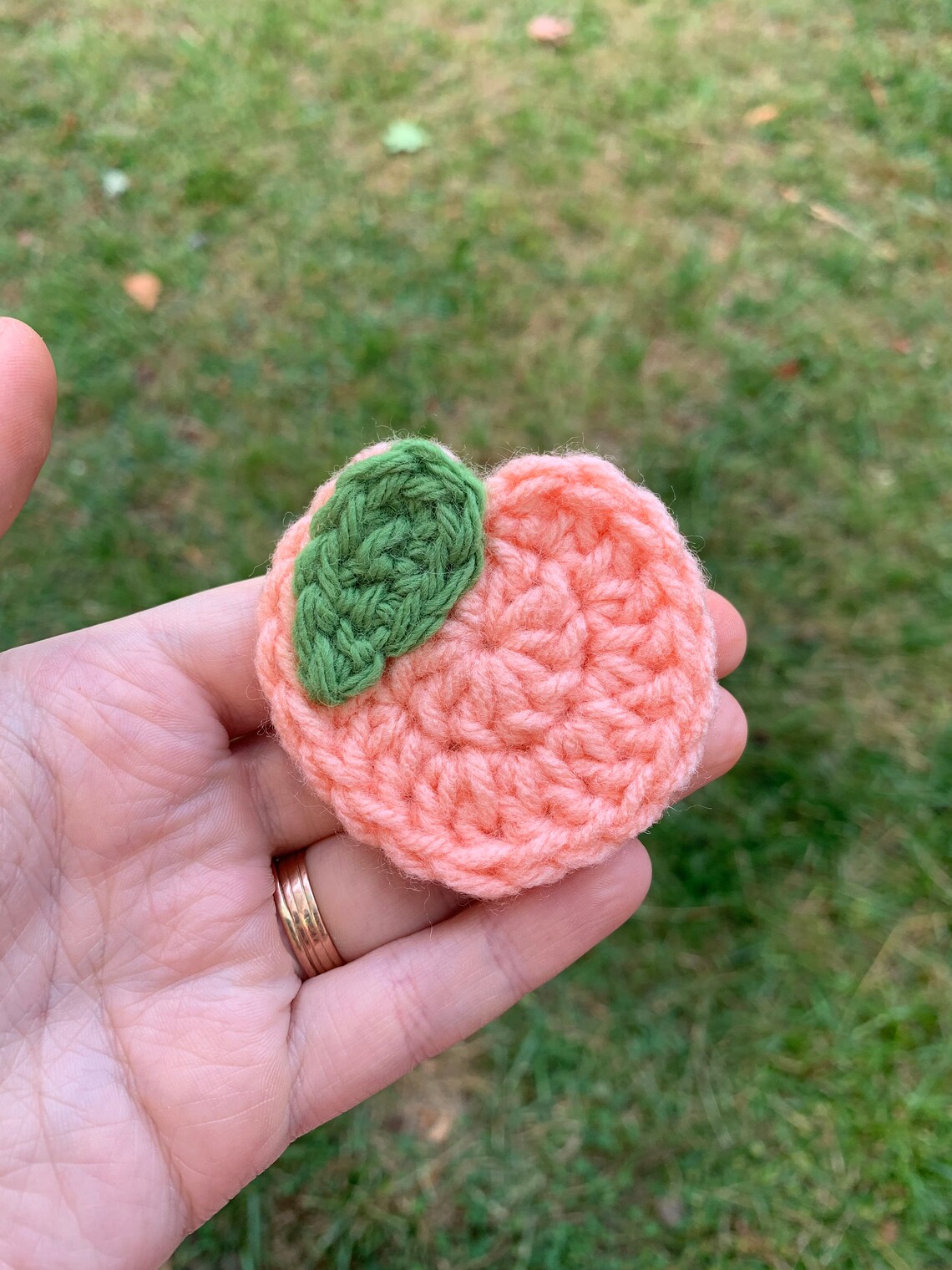 Crochet Peach Pin - Etsy