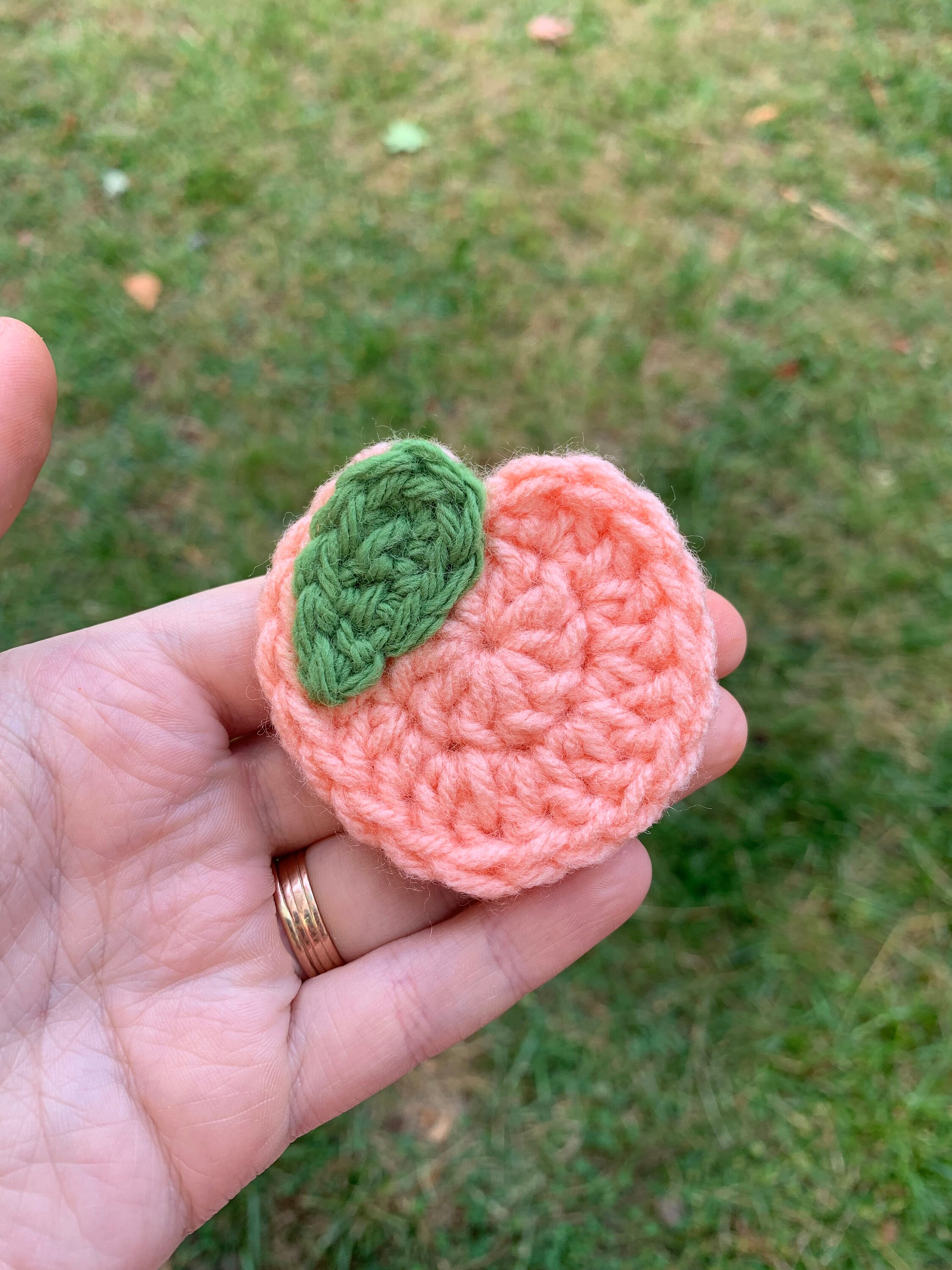 Crochet Peach Pin - Etsy