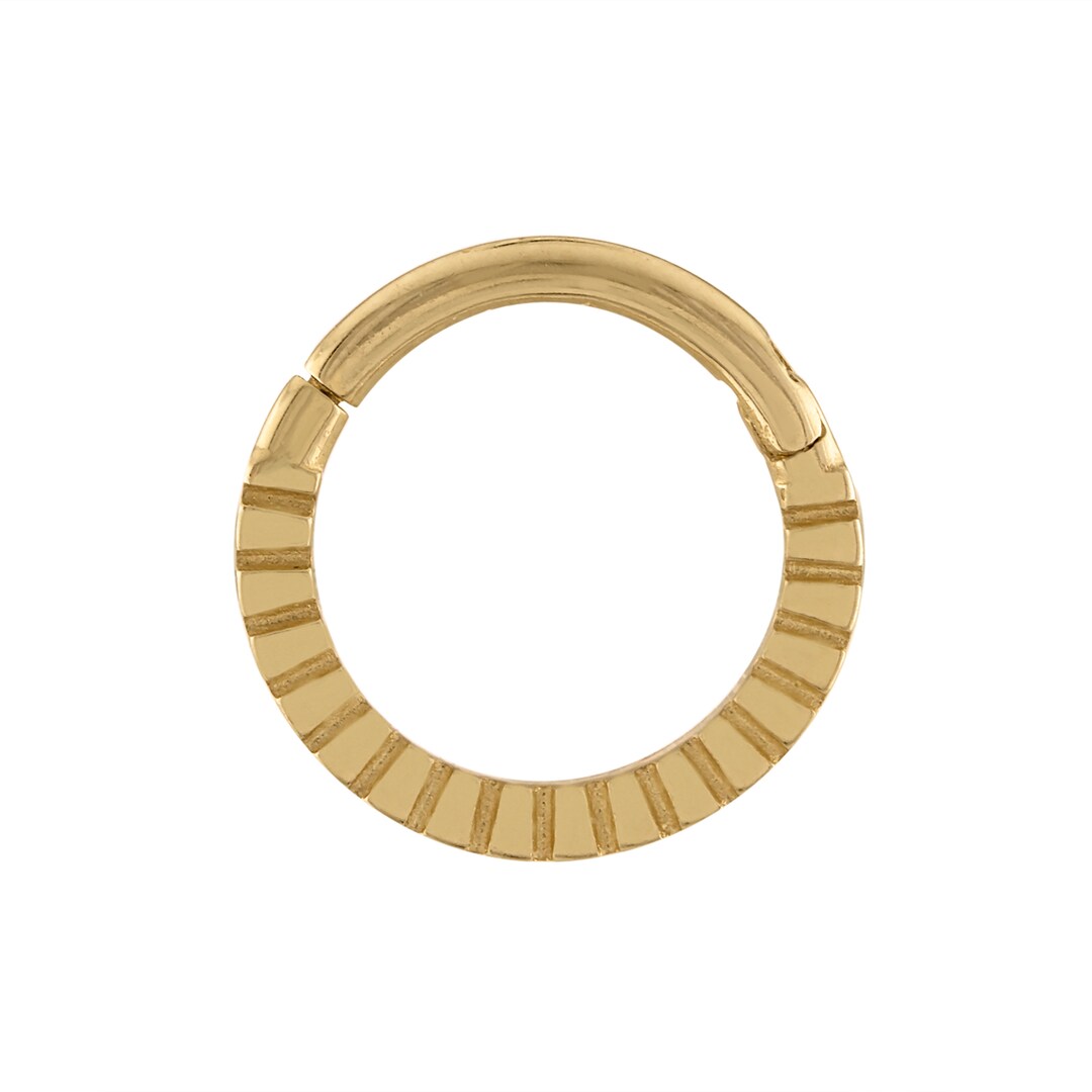 10K Solid Gold Septum Ring | Gold Clicker Hoop | Cartilage Clicker ...