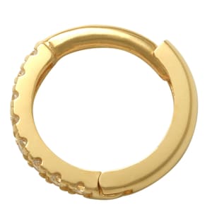 14kt Solid Gold | 14 Gauge | CZ Hoop Belly Ring | Belly Button Rings ...