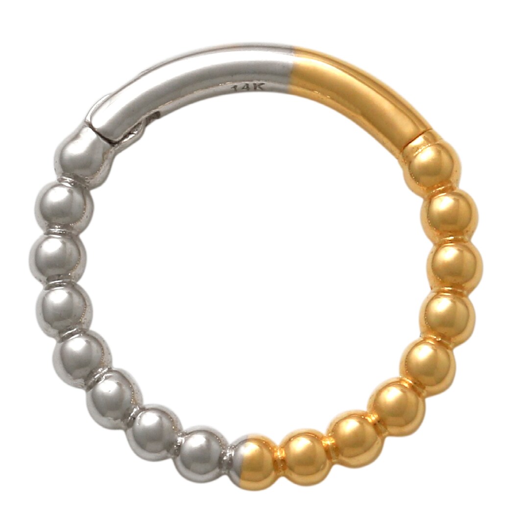 14kt Solid Gold | 2-tone Clicker | Septum Ring | Body Jewelry | Daith ...