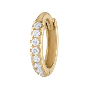 14kt Solid Gold | 14 Gauge | CZ Hoop Belly Ring | Belly Button Rings ...