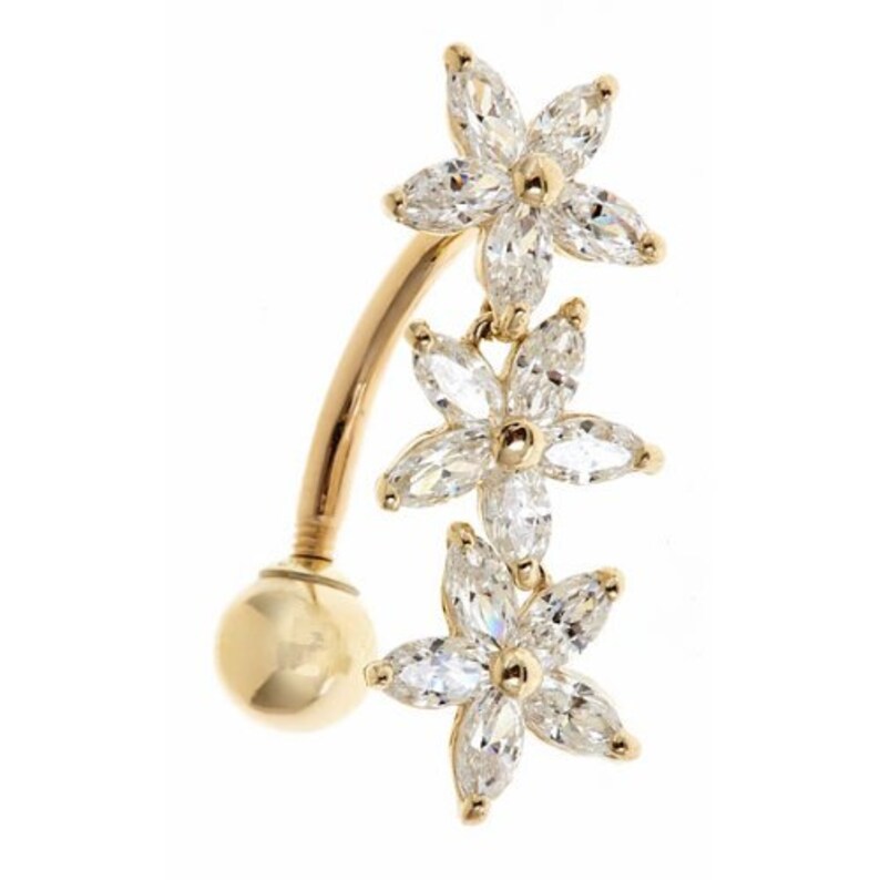 14kt or 10kt Solid Gold Belly Button Rings Body Jewelry - Etsy