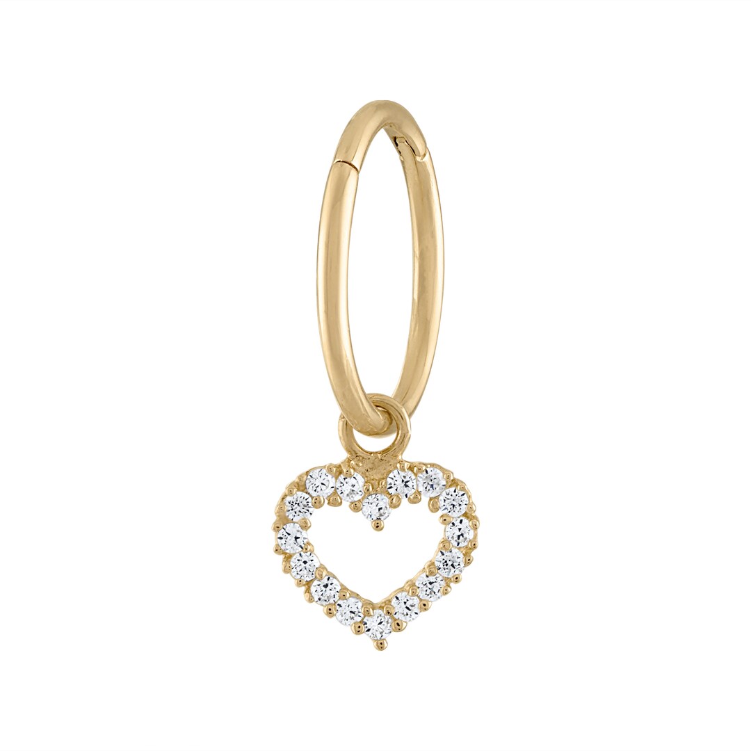 14kt Solid Gold | Hoop Belly Ring | Belly Button Rings | 10K Charm ...