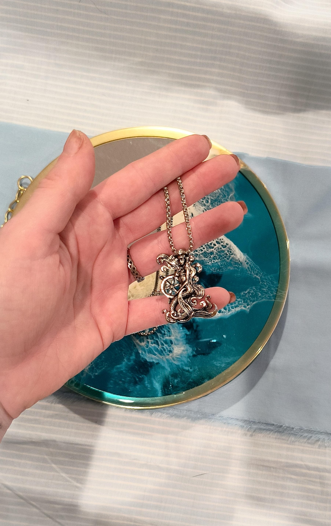 Silver Mermaid Medallion Necklace | Siren Pendant , Sailor's Amulet ...