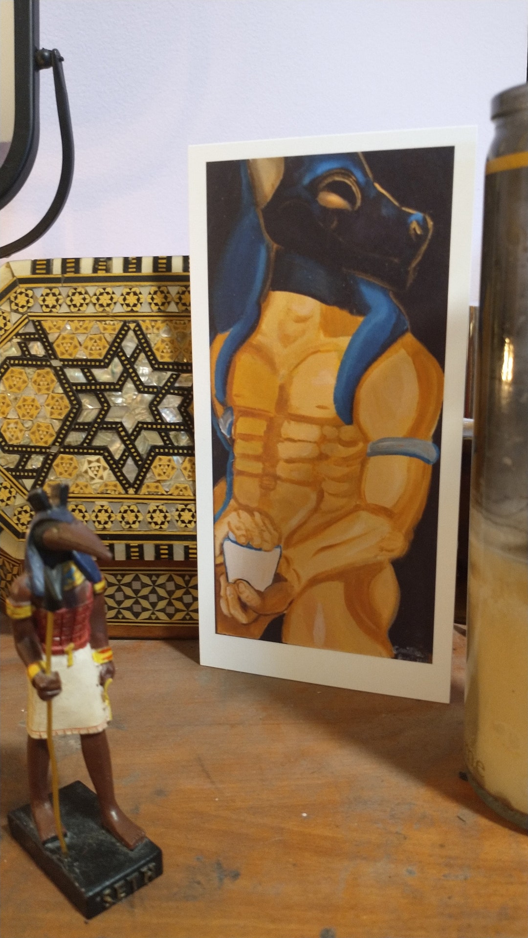 Anubis Pagan Prayer Card | Original Artwork, Cardstock Print ...