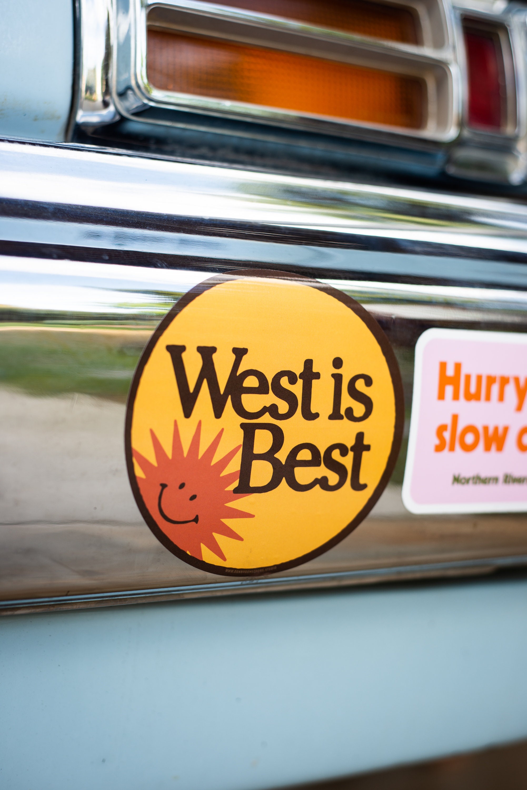 West is Best Yellow Happy West Coast Bumper Stickers 1 Pack Margaret ...