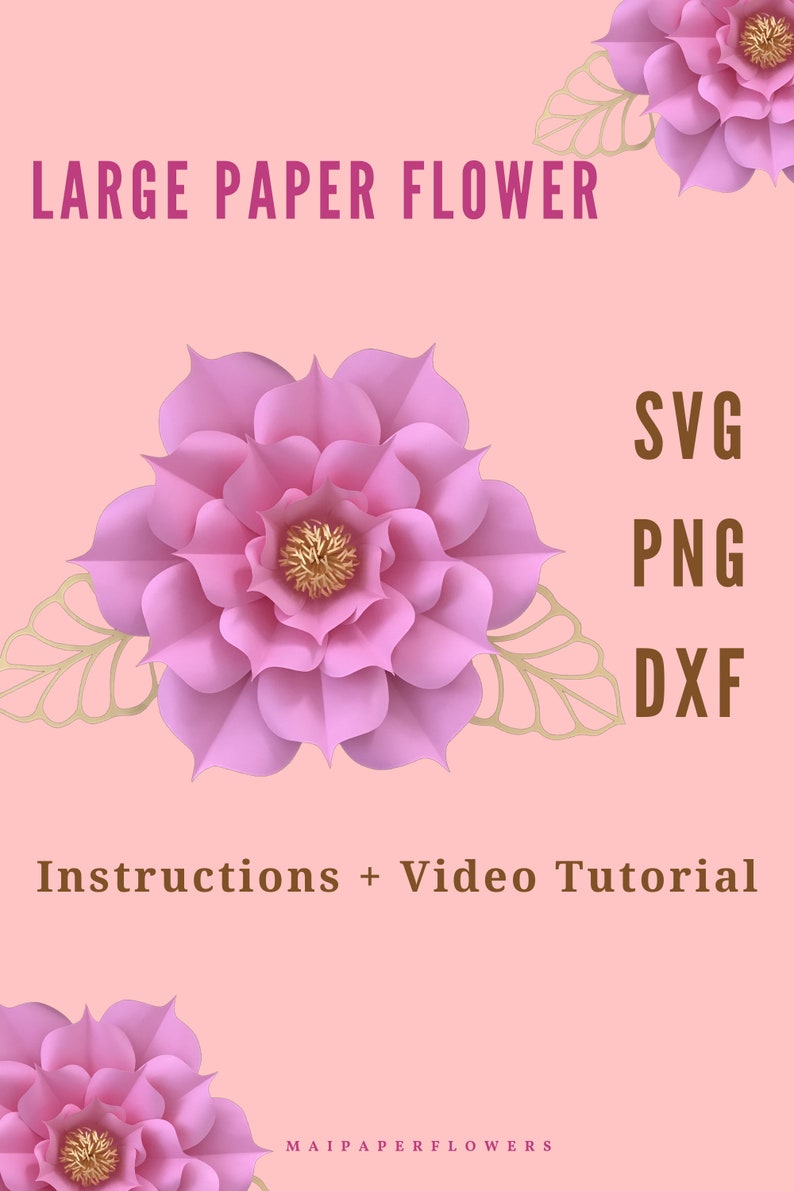 Giant Paper Flowers SVG PNG DXF Paper Flower Wall Decor Large | Etsy