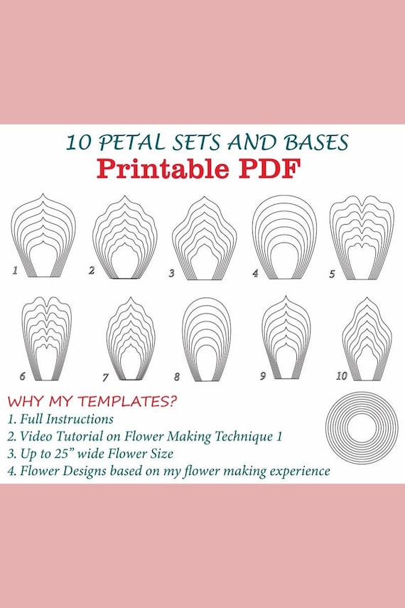 Sunflower Petal Template Printable