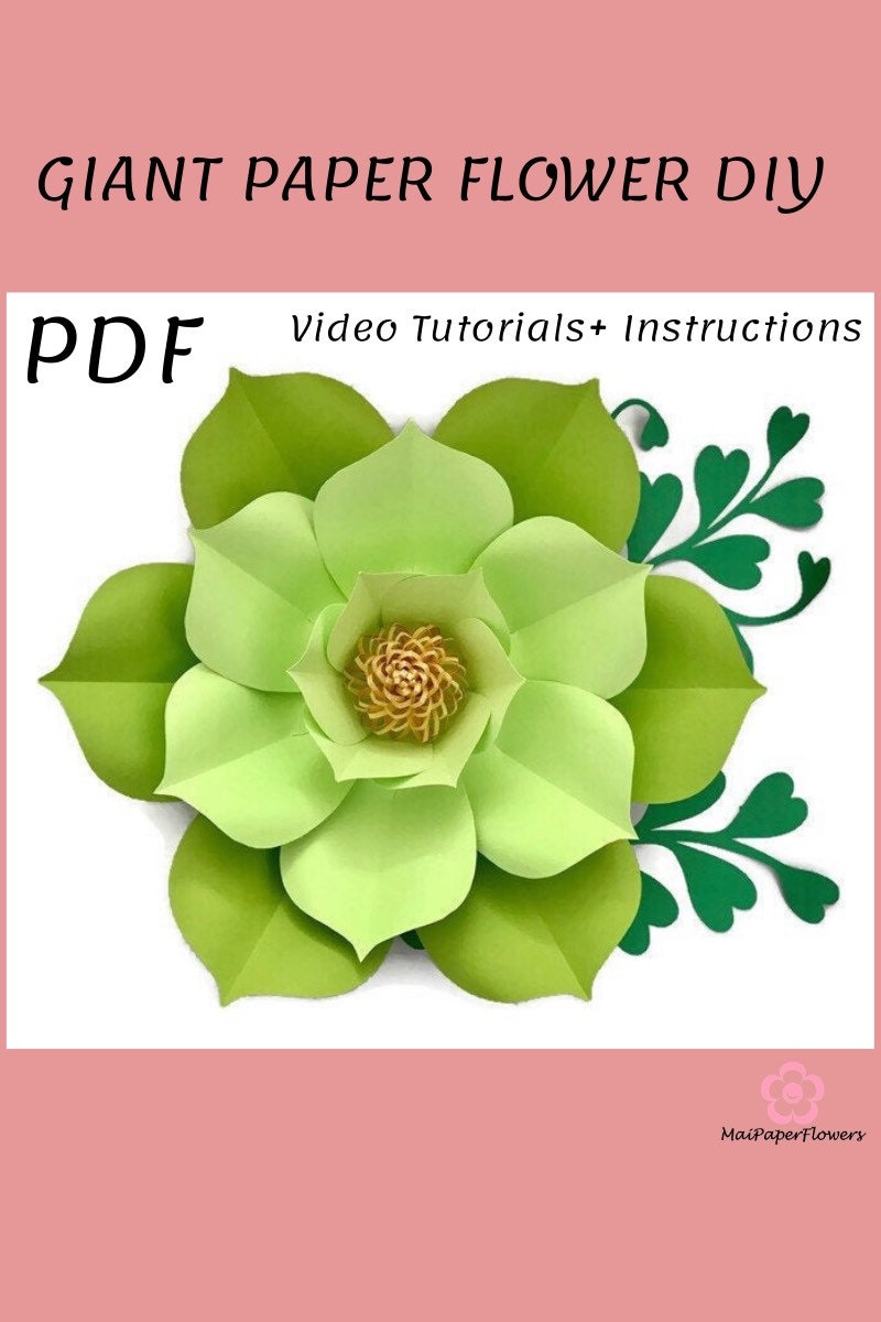 Paper Flower Template PDF 3D Paper Flowers Big Paper Flowers | Etsy