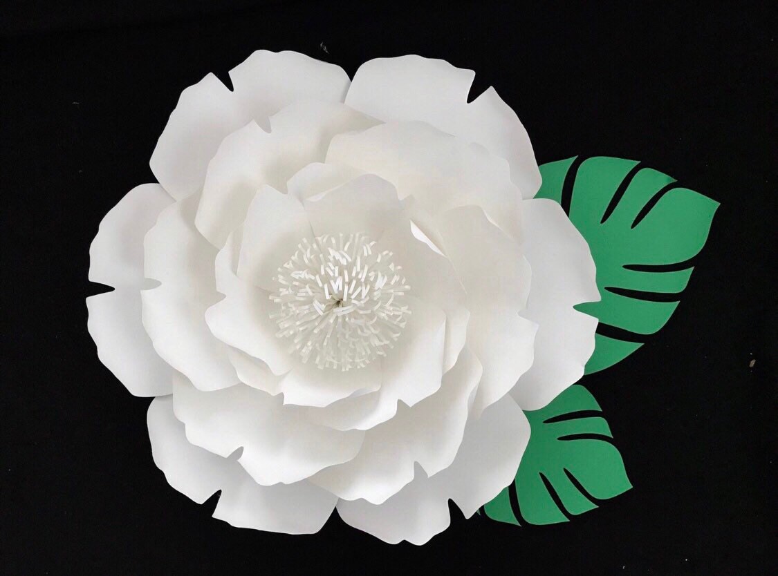 Digital Paper Flower Template SVG PNG DXF Leave Center Combo | Etsy