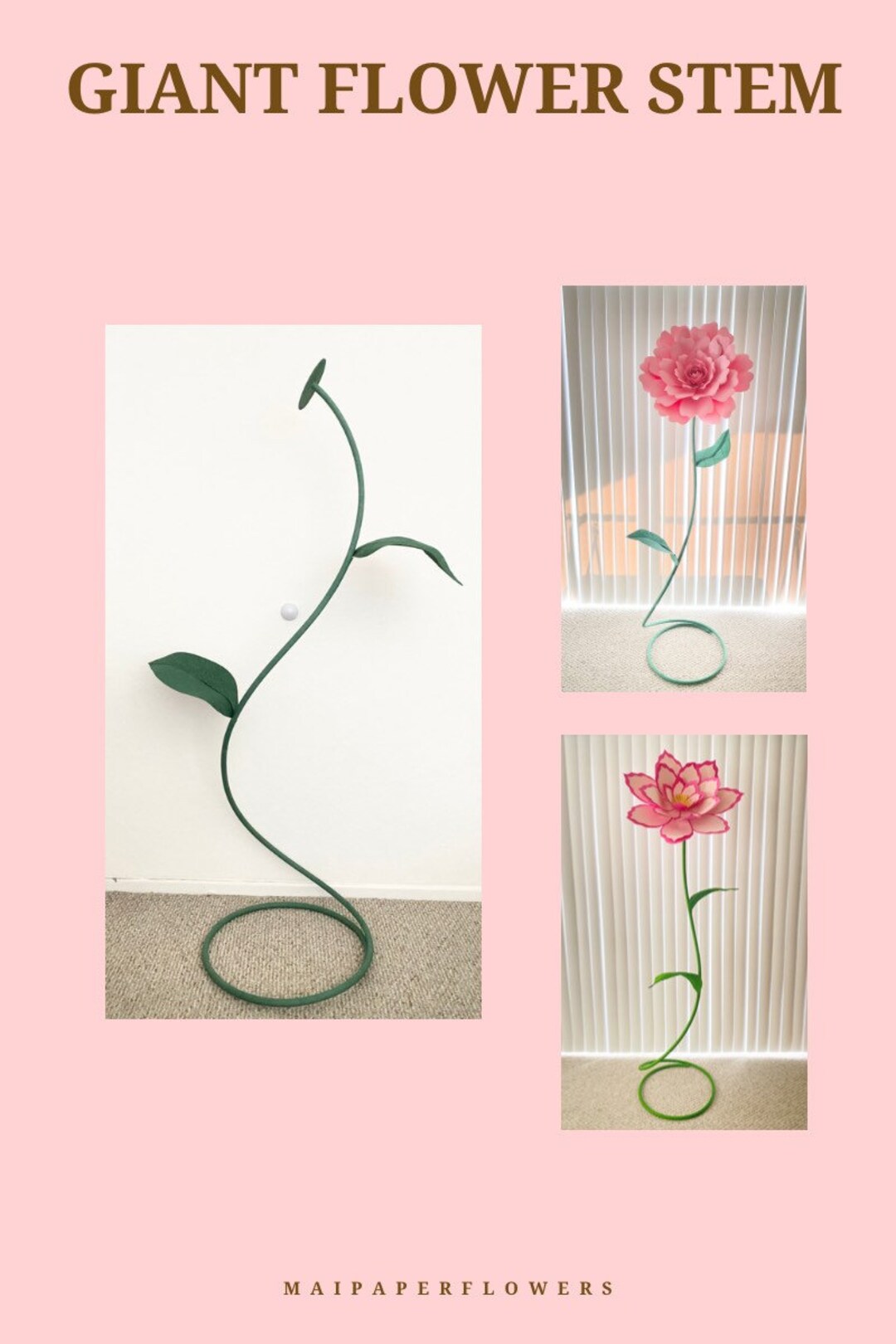 Free Standing Giant Flower Stem Free Standing Large Paper - Etsy