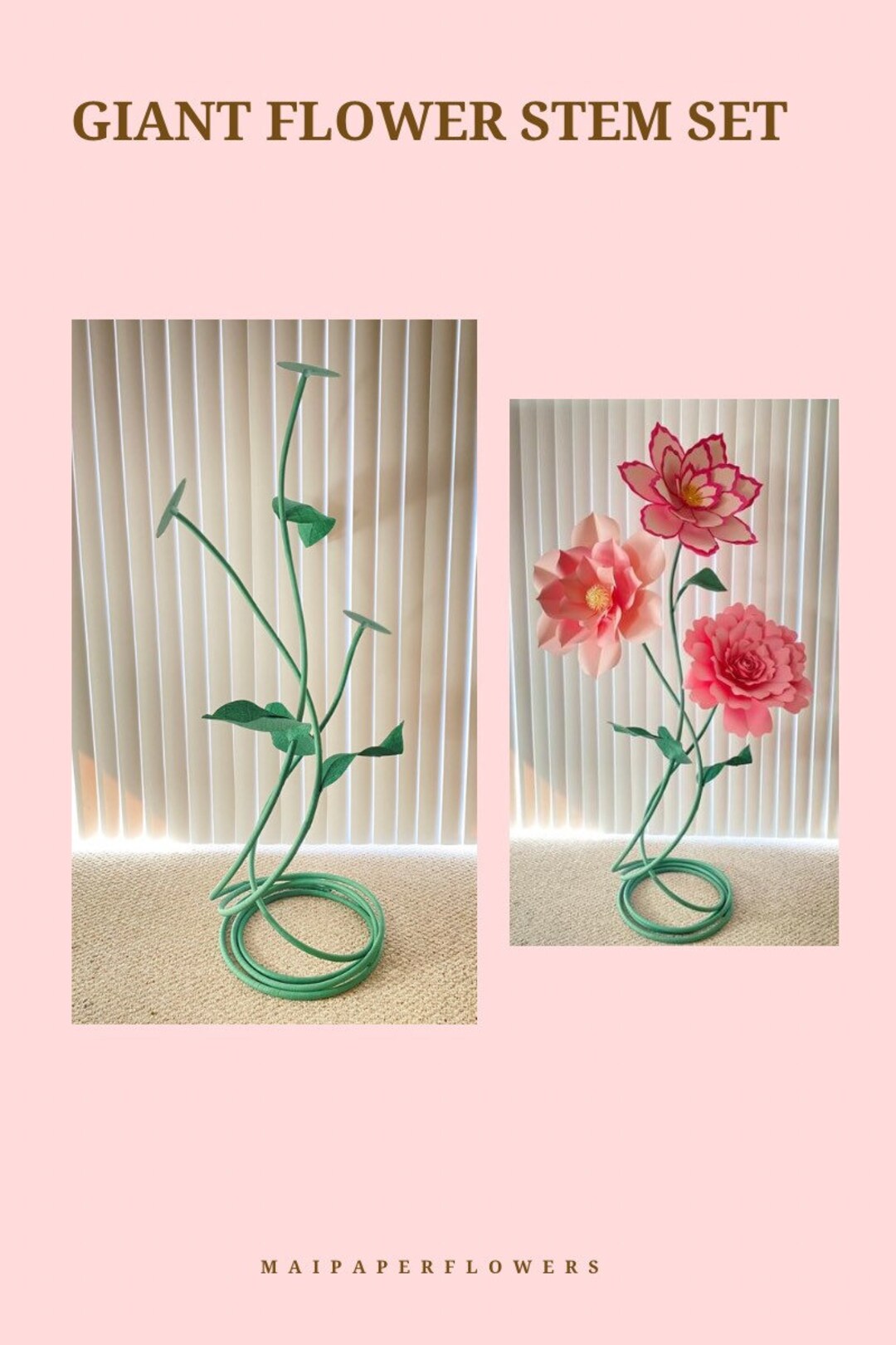 Free Standing Flowers Stem Set Giant Flower Stands Giant - Etsy