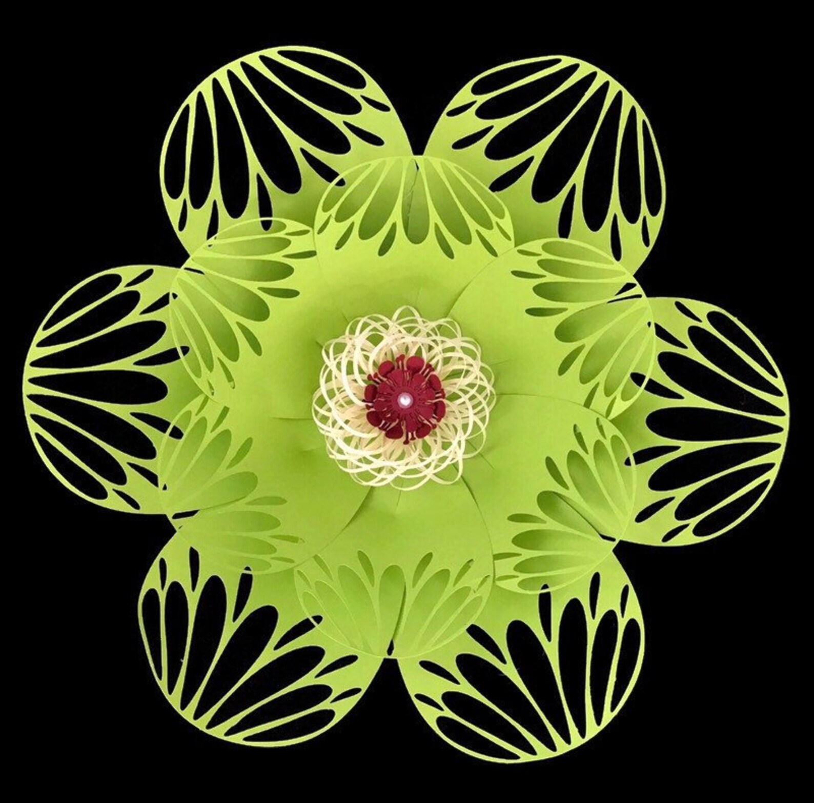 Digital Paper Flower Template SVG PNG DXF Combo Giant Paper Flowers Svg ...