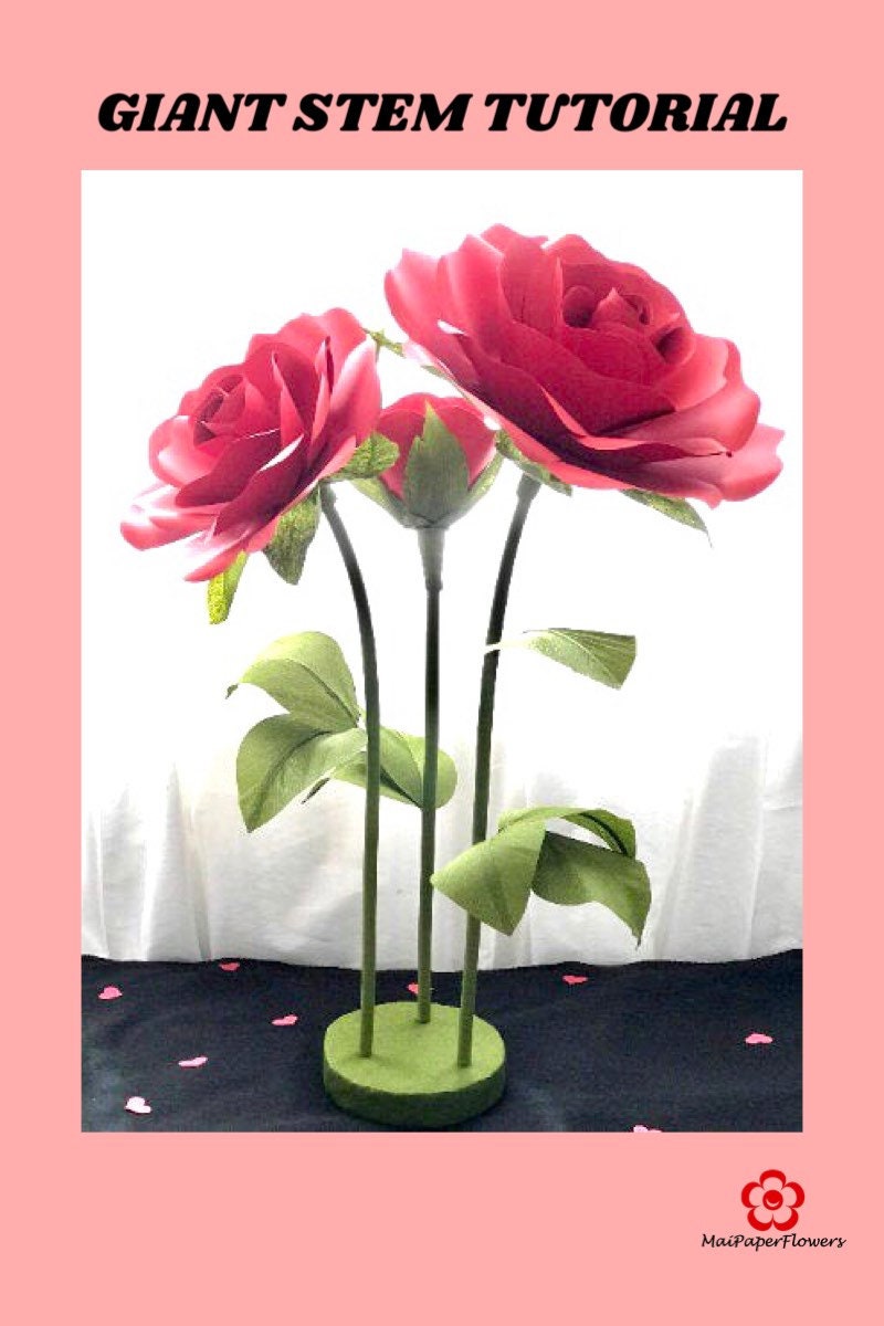 Large Free Standing Flower Stems Tutorial Giant Flower Stand | Etsy
