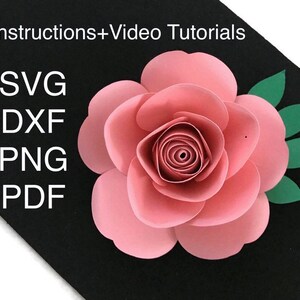 Small Rose Paper Flower Template SVG DXF PNG Pdf, 3D Rose Svg, Rose Cut ...