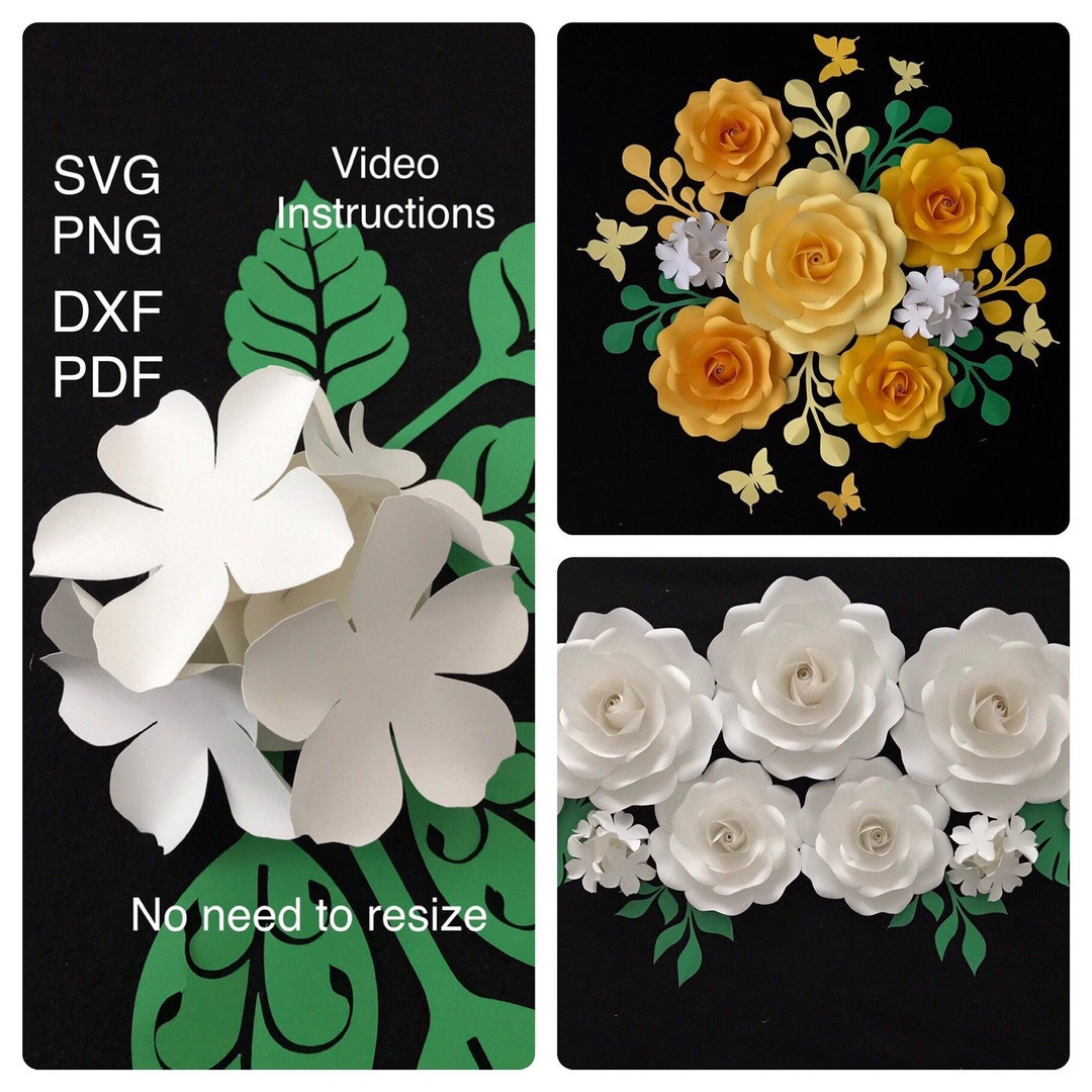 Hydrangea Paper Flower Template SVG PDF DXF Png Hydrangea - Etsy