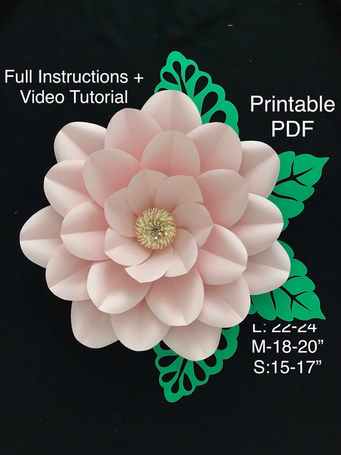 Large Paper Flower Template Printable PDF Paper Flower Wall | Etsy