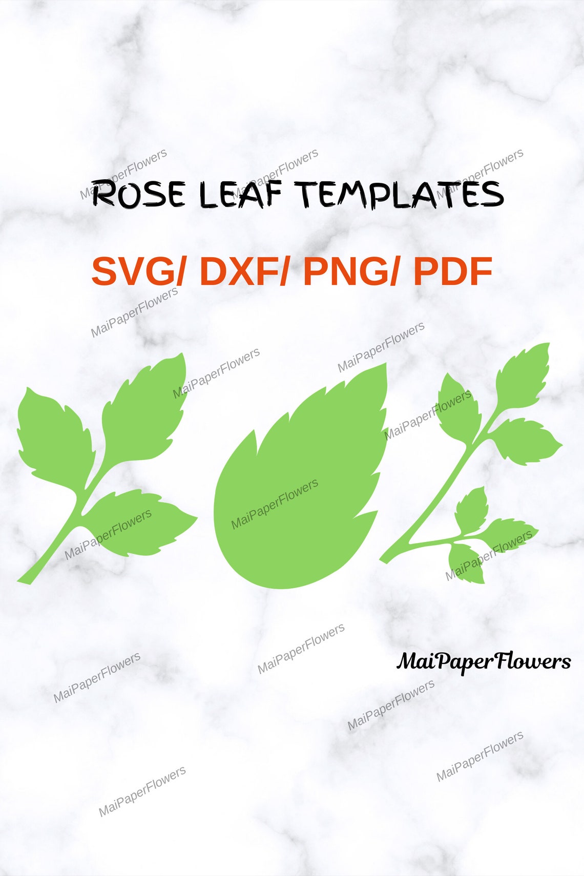 Rose Leaf SVG DXF PNG Pdf Paper Flower Leaves Svg Branch Svg - Etsy UK