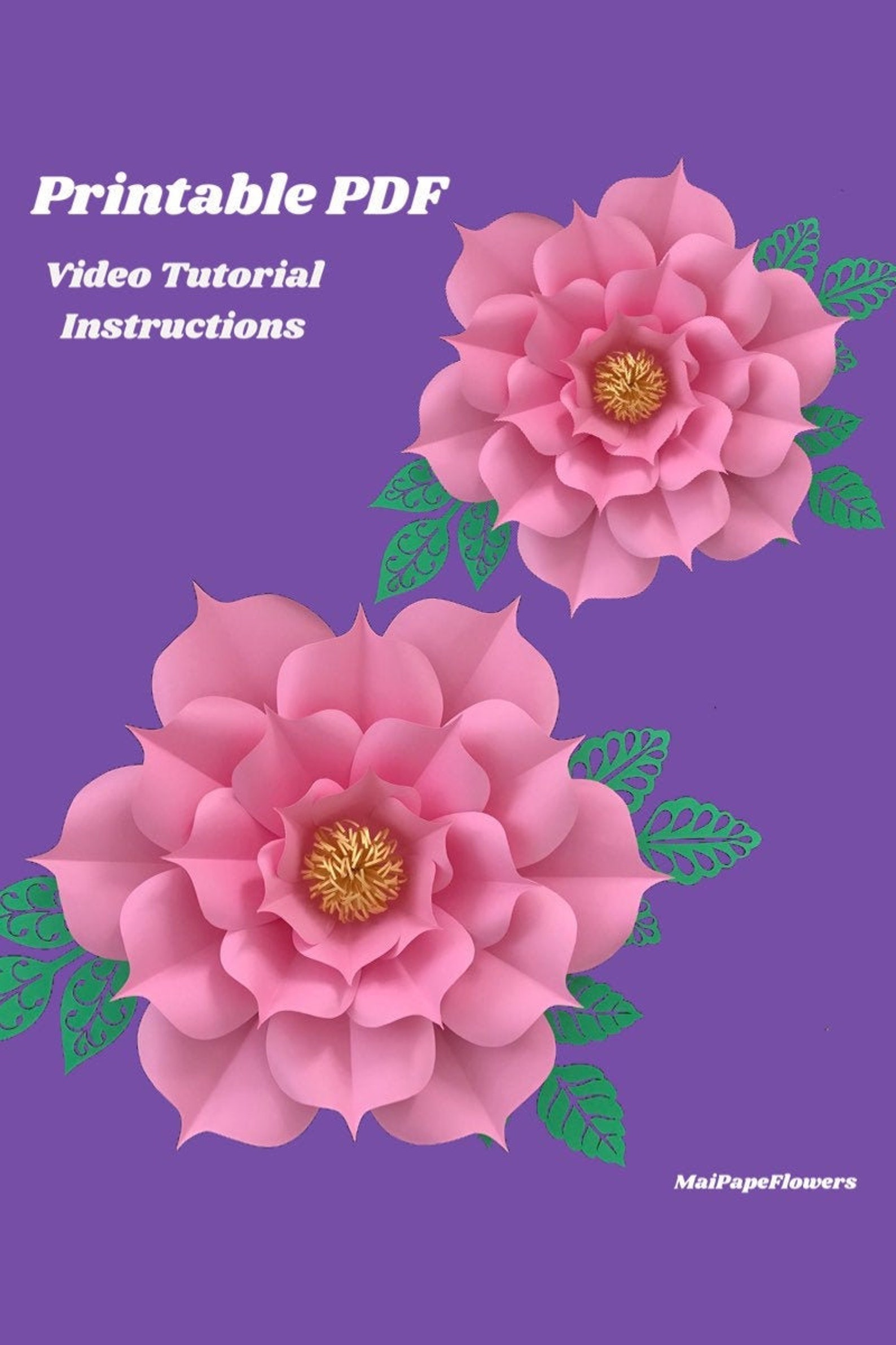 Large Paper Flower Template PDF for Paper Flowers Wall Decor - Etsy