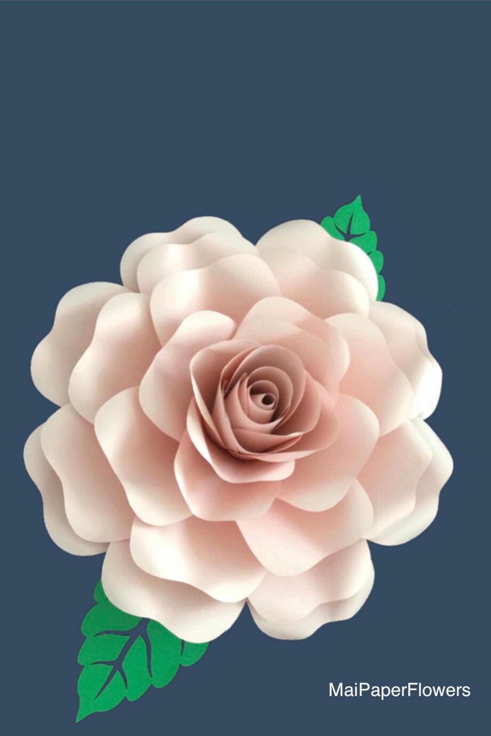 Digital Paper Rose Template SVG PDF PNG Dxf Large Paper Rose - Etsy
