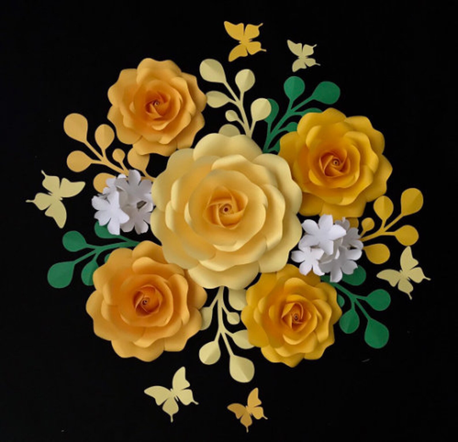Paper Flower Templates SVG PDF PNG Dxf Rose Combo Giant Paper Flowers ...