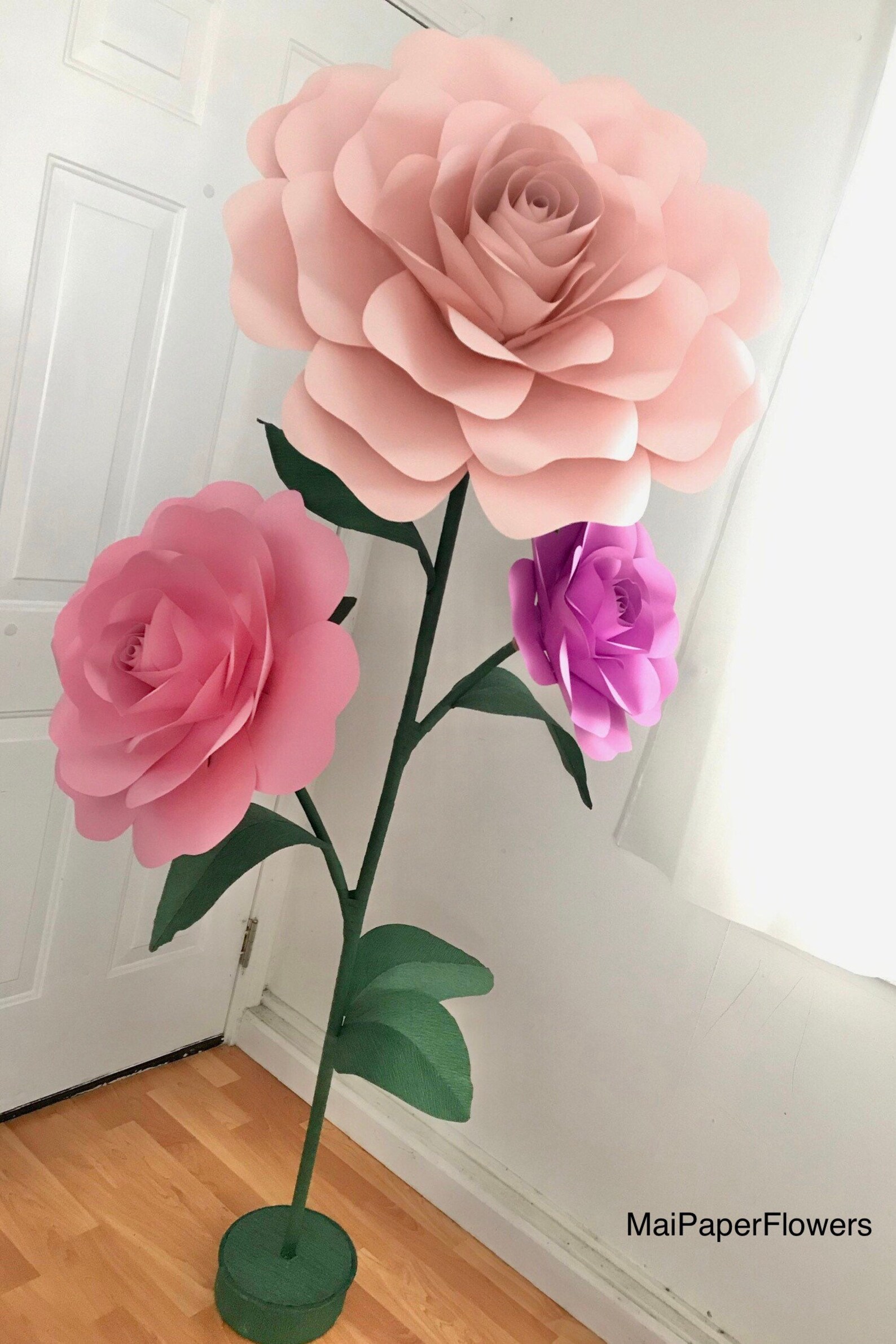 Digital Paper Rose Template SVG PDF PNG Dxf Large Paper Rose - Etsy