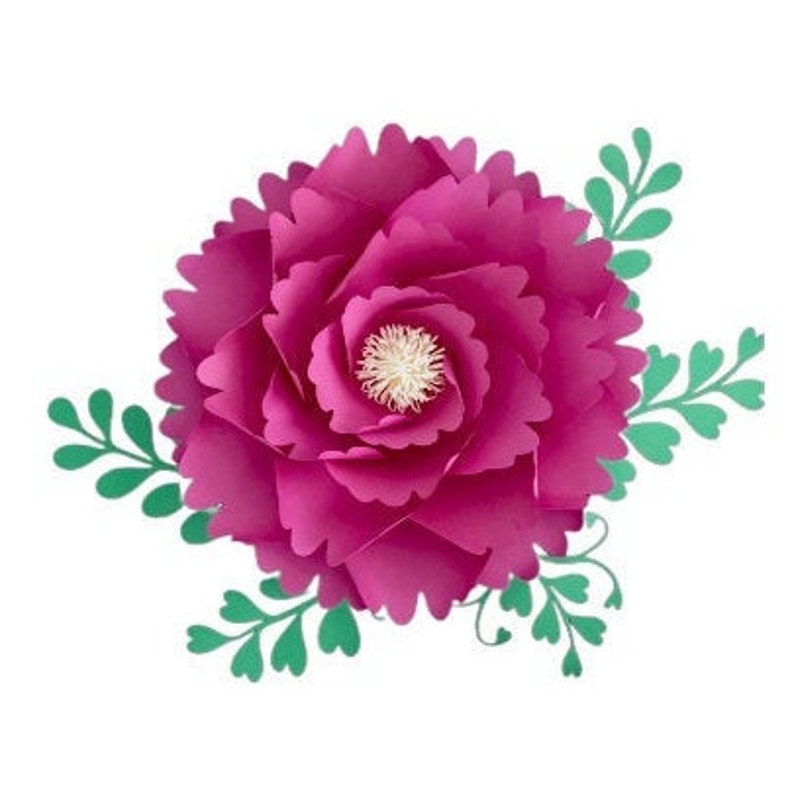 Giant Peony Paper Flower Template PDF Printable Flowers Large Etsy