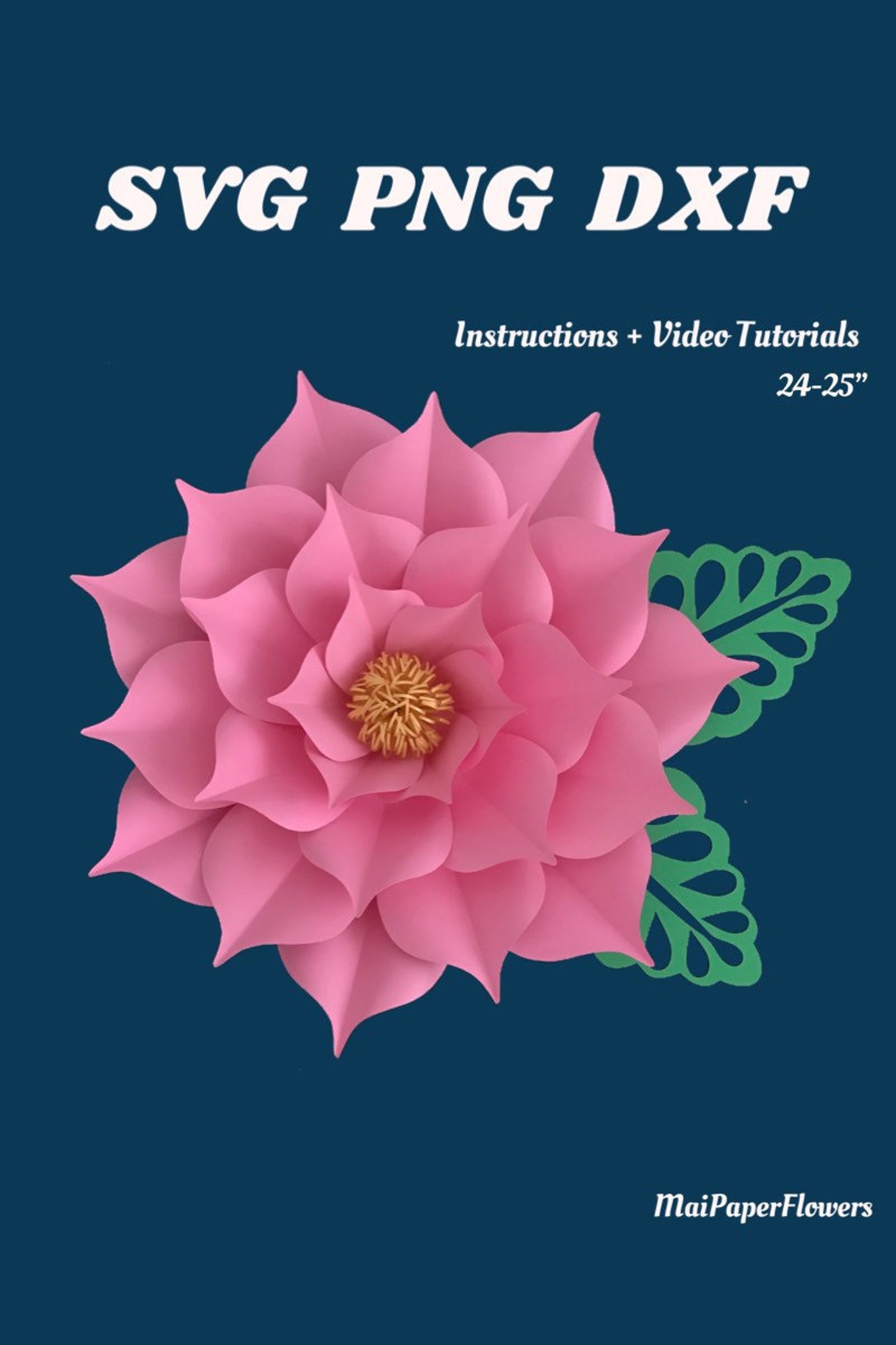 Giant Paper Flower Template SVG PNG DXF Large Paper Flowers - Etsy