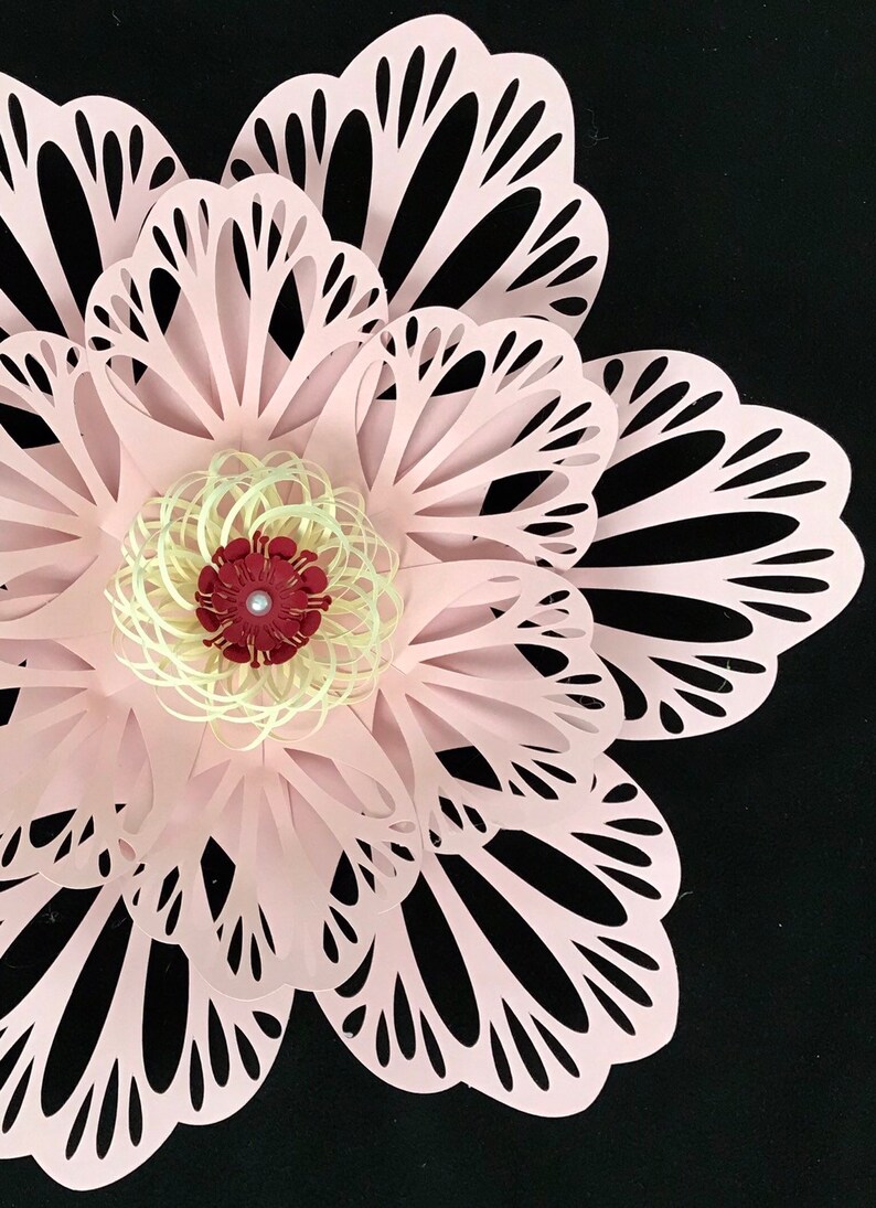 Plantilla de flor de papel digital SVG PNG DXF 3d flores de | Etsy