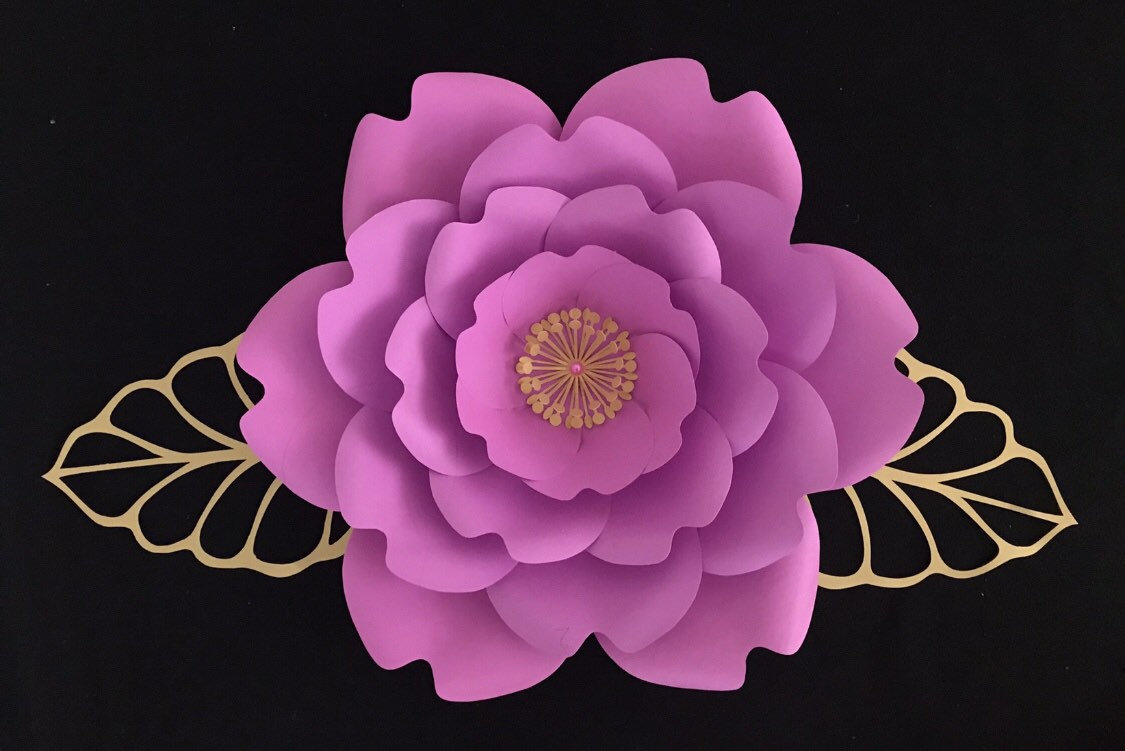 Digital Paper Flower Template SVG PNG DXF Leave Center Combo | Etsy