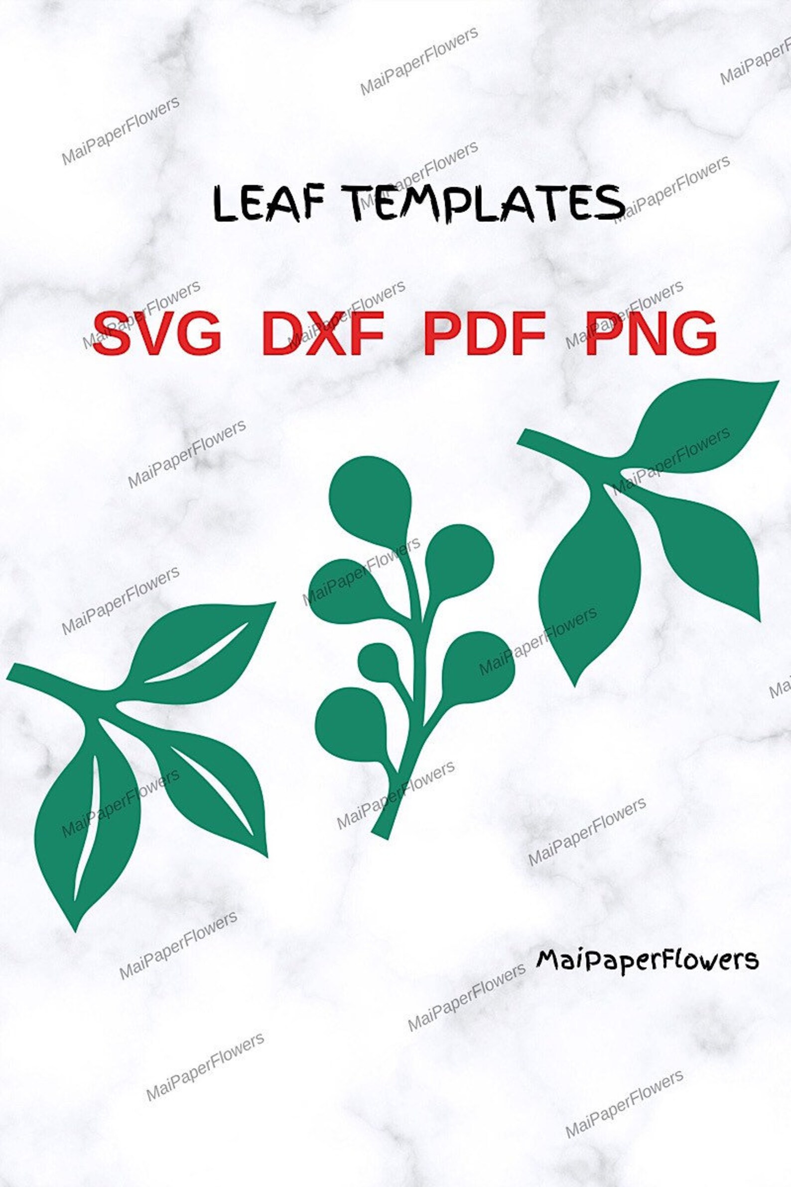 Branches SVG PDF PNG Dxf Paper Flower Leaves Svg Rose Leaves | Etsy