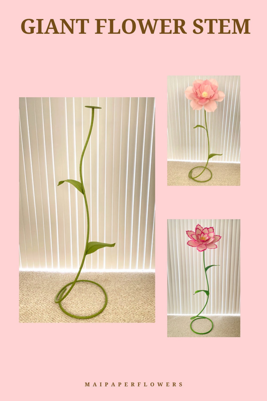 Free Standing Giant Flower Stem Free Standing Large Paper Flower Stand ...