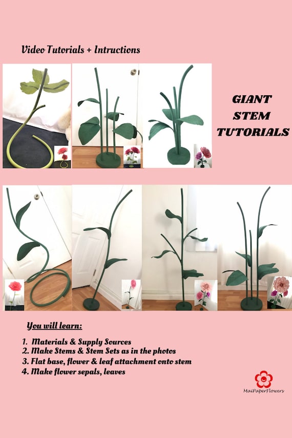 Large Free Standing Flower Stems Tutorial Giant Flower Stand | Etsy