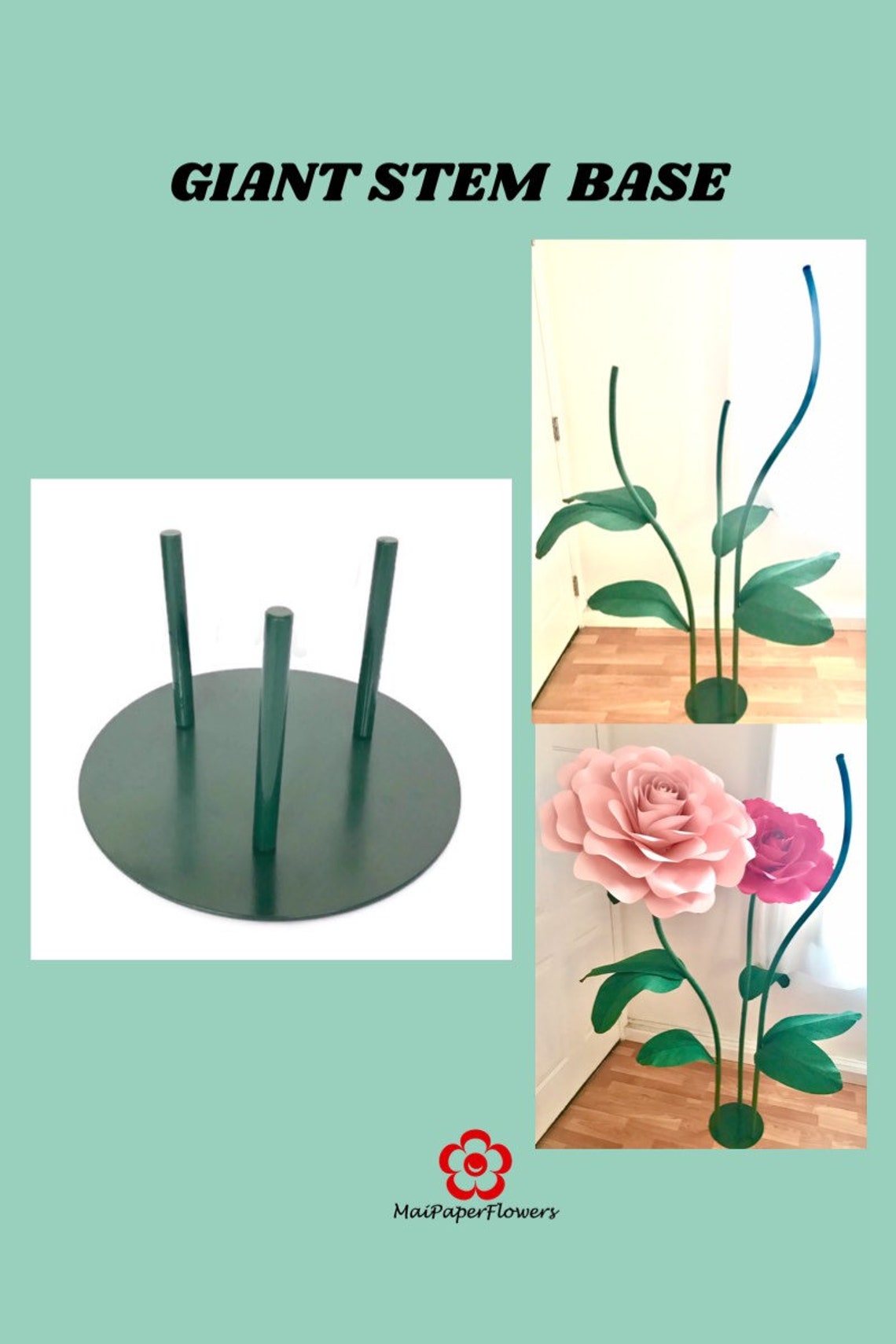 Giant Stem Base for Large Free Standing Flowers Large Paper - Etsy